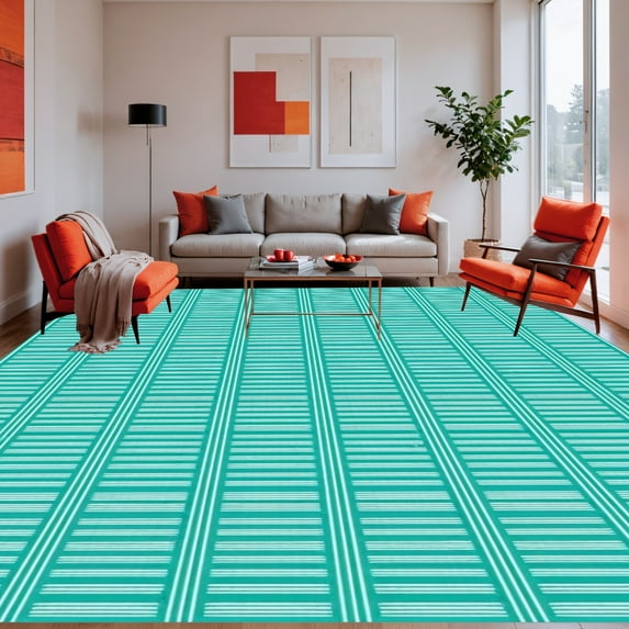 Flatwoven High Traffic Area Rug, Chic Geometric Shapes with Bold Color ...