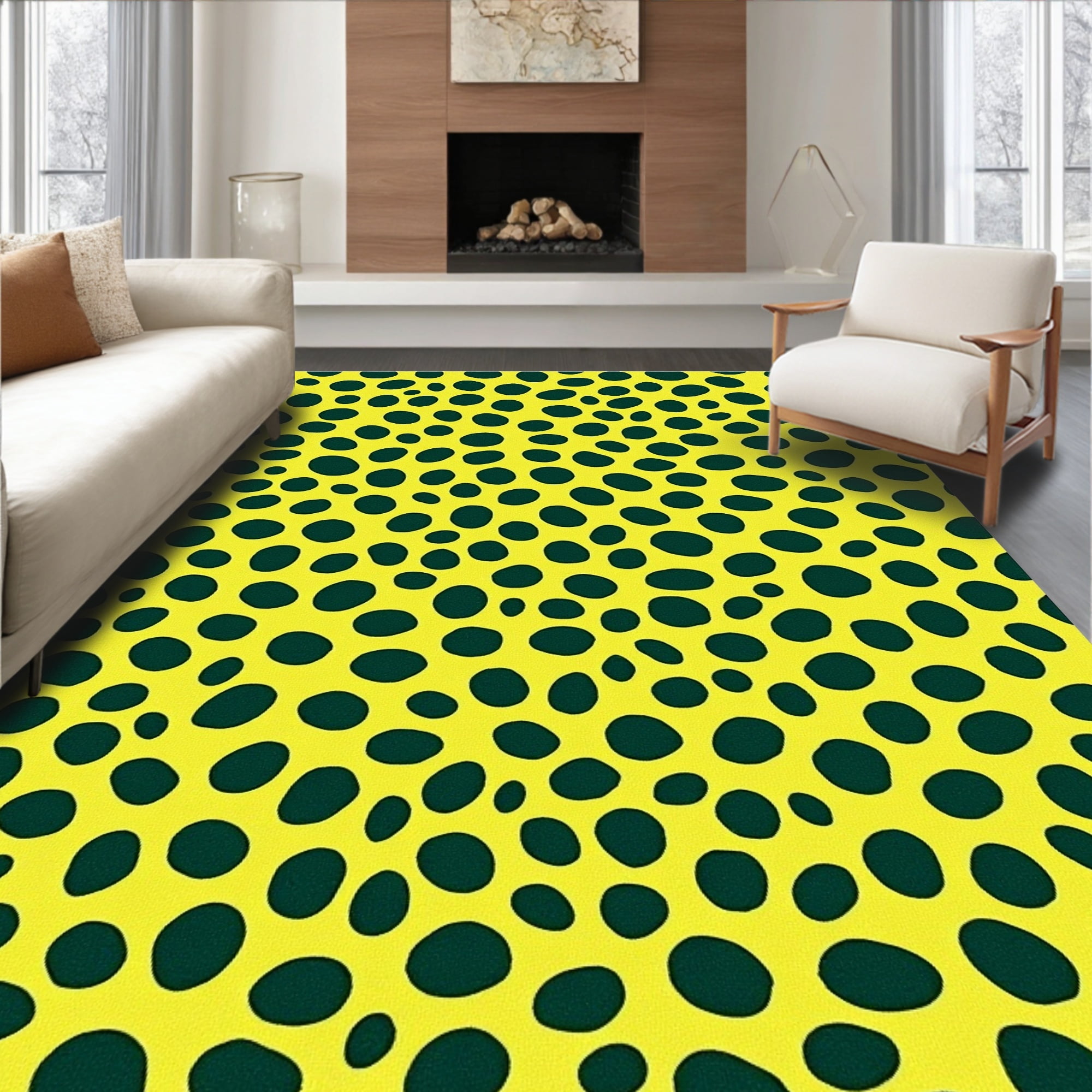 ODIKA 6'x9' Machine Washable Non-Slip Area Rug, Chic Leopard Motif with ...