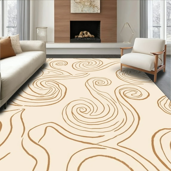 Flatwoven High Traffic Area Rug, Chic Snake Patterned Area with Fluid ...