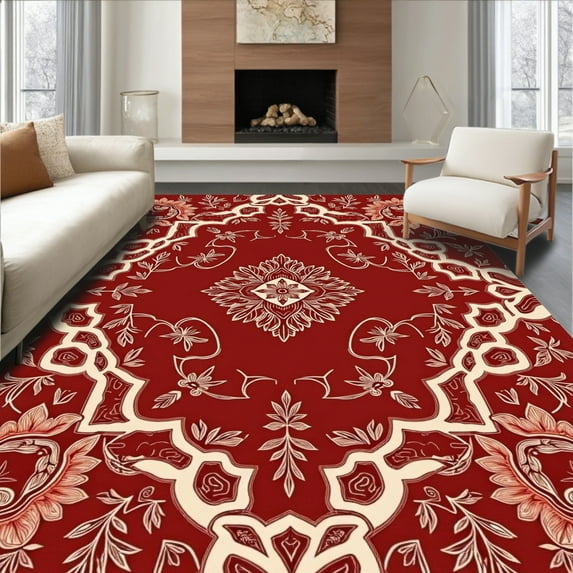 Flatwoven High Traffic Area Rug, Classic Bloom Cascade Honeycomb ...