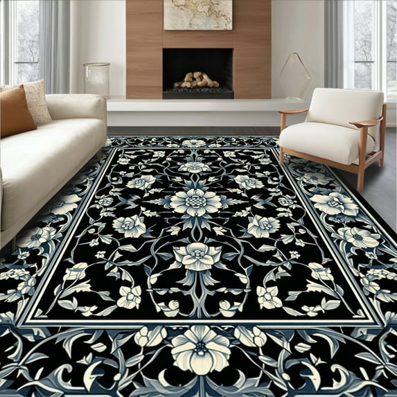 Flatwoven High Traffic Area Rug, Classic Gothic Inspired Runner With ...