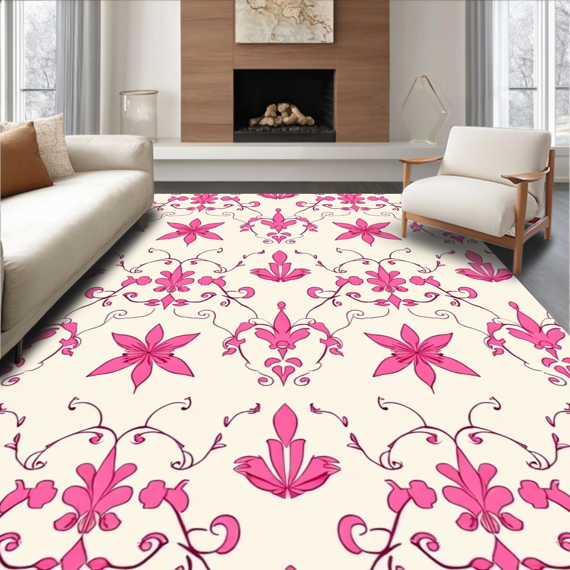 ODIKA 8'x10' Machine Washable Non-Slip Area Rug, Classic Victorian ...