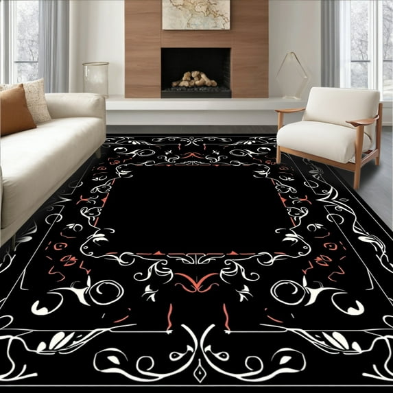 Flatwoven High Traffic Area Rug, Classical Interlocking Vine Boho ...