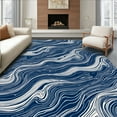 Flatwoven High Traffic Area Rug, Coastal Wave Hand Hooked, Non Slip ...