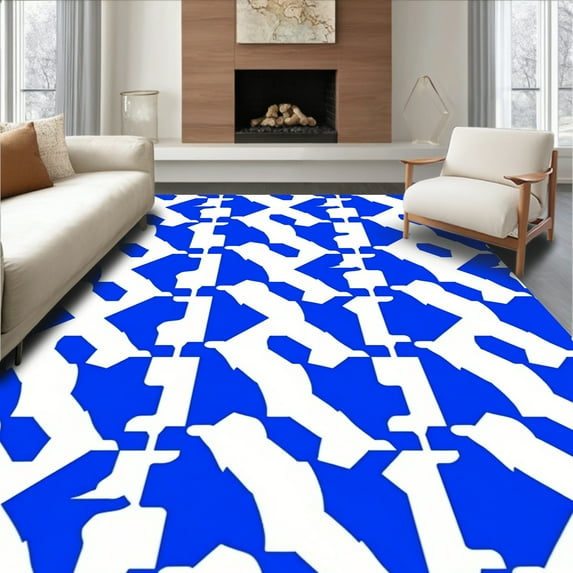 Flatwoven High Traffic Area Rug, Contemporary Abstract Mosaic with ...