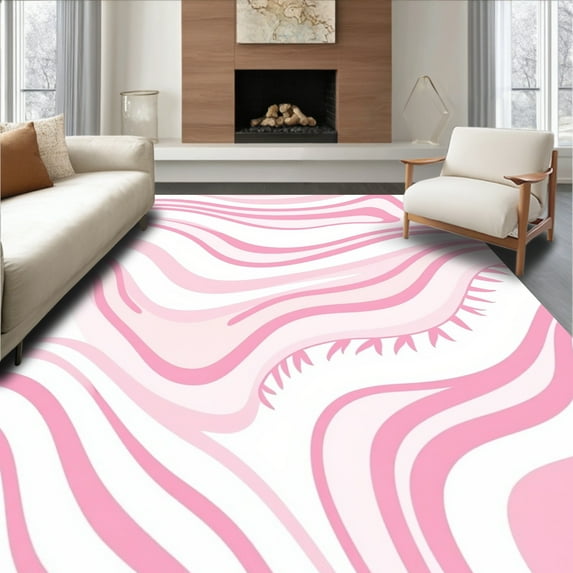Flatwoven High Traffic Area Rug, Contemporary Gradient Wave Design, Non ...
