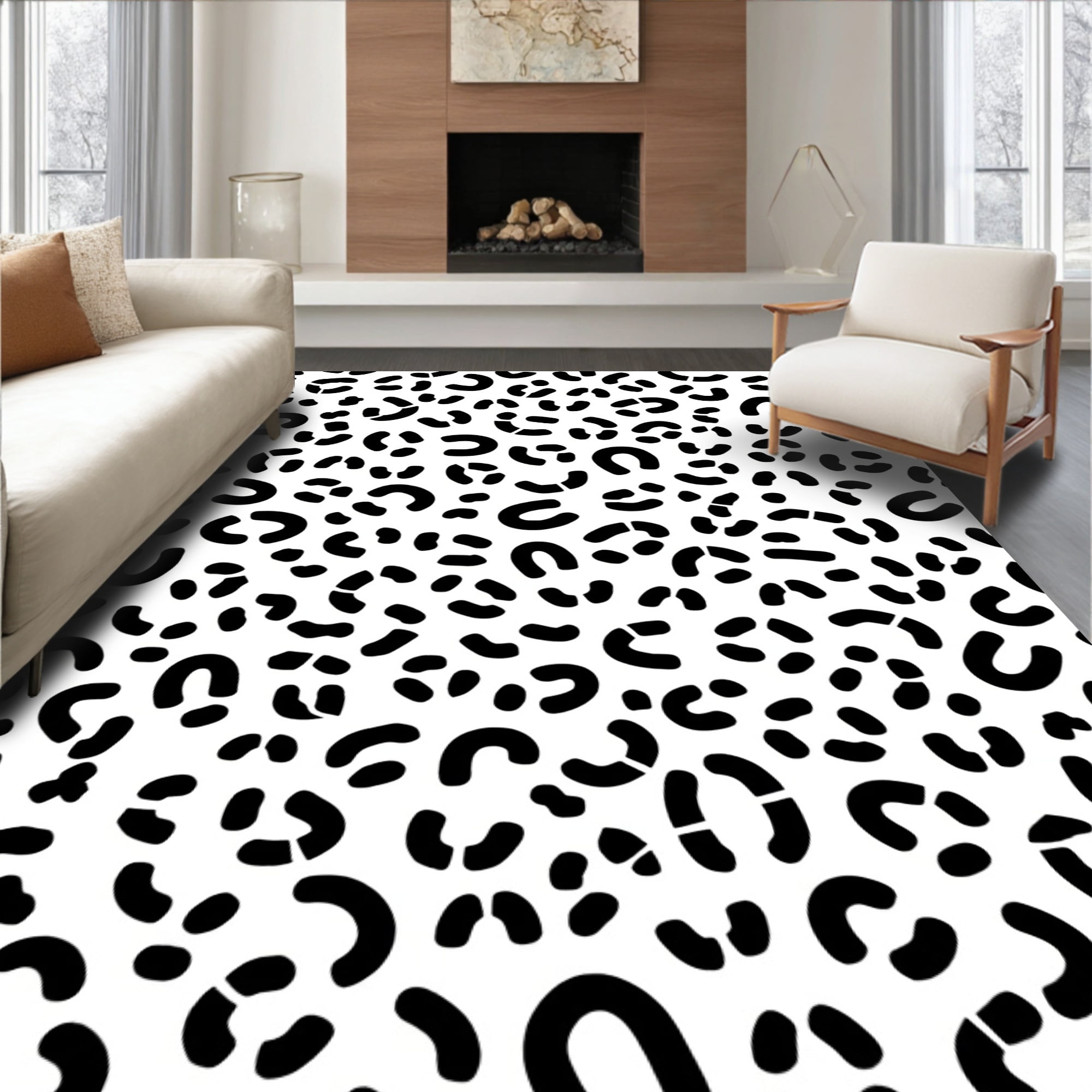ODIKA 6'x9' Machine Washable Non-Slip Area Rug, Contemporary ...