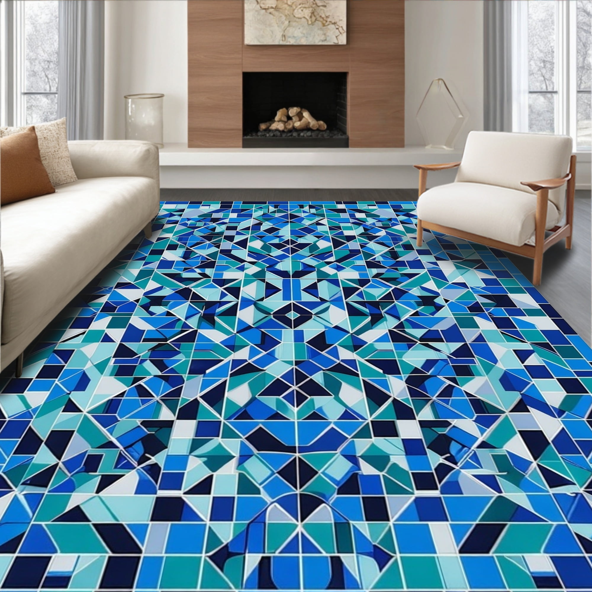 ODIKA 6'x9' Machine Washable Non-Slip Area Rug, Contemporary ...