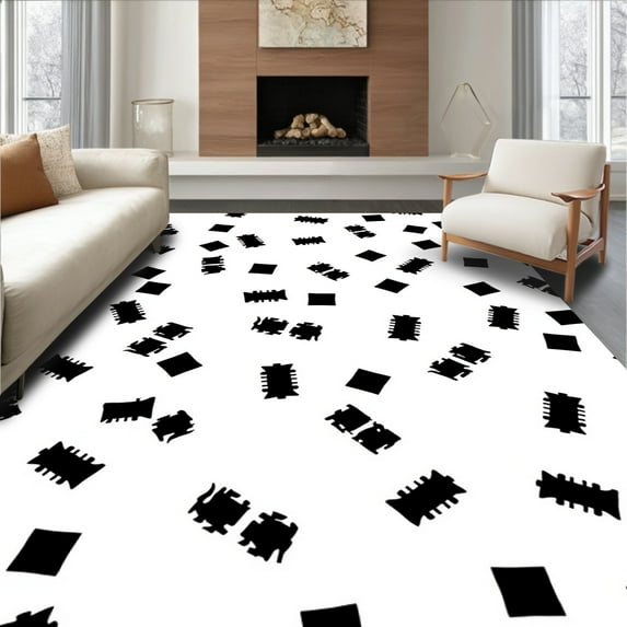 Flatwoven High Traffic Area Rug, Contemporary Interlocking Spot Motif ...