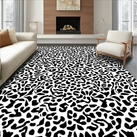 Flatwoven High Traffic Area Rug, Contemporary Interlocking Spotted with ...