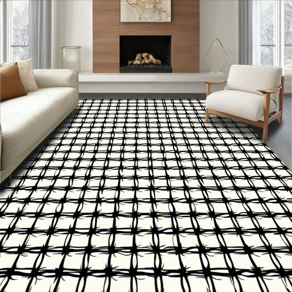 Flatwoven High Traffic Area Rug, Contemporary Linear Design with ...
