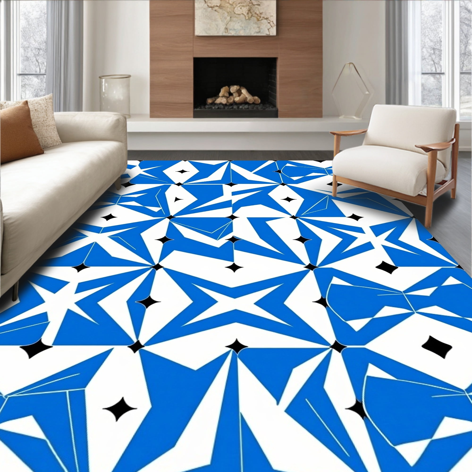 Flatwoven High Traffic Area Rug, Contemporary Mosaic Design Featuring ...