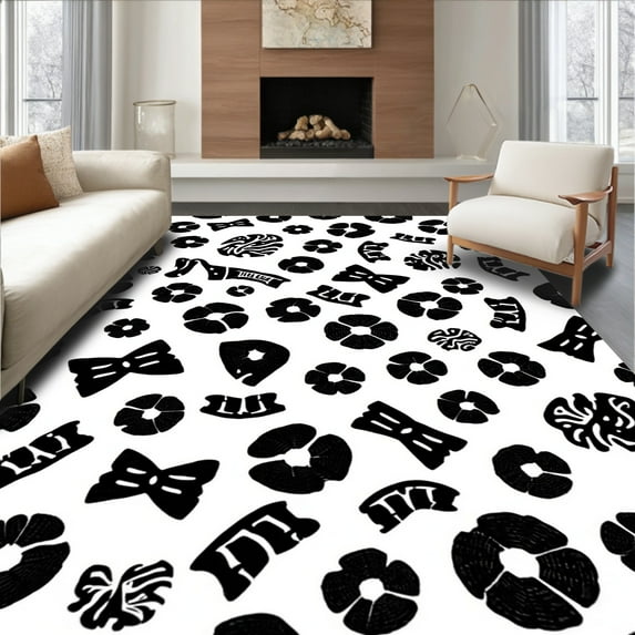 Flatwoven High Traffic Area Rug, Contemporary Spotted Textile with ...