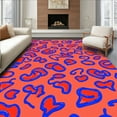 Flatwoven High Traffic Area Rug, Coral Cheetah Swirls Modern Throw, Non ...