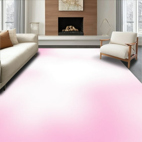 Flatwoven High Traffic Area Rug, Cotton Candy Haze Fuzzy Edged ...