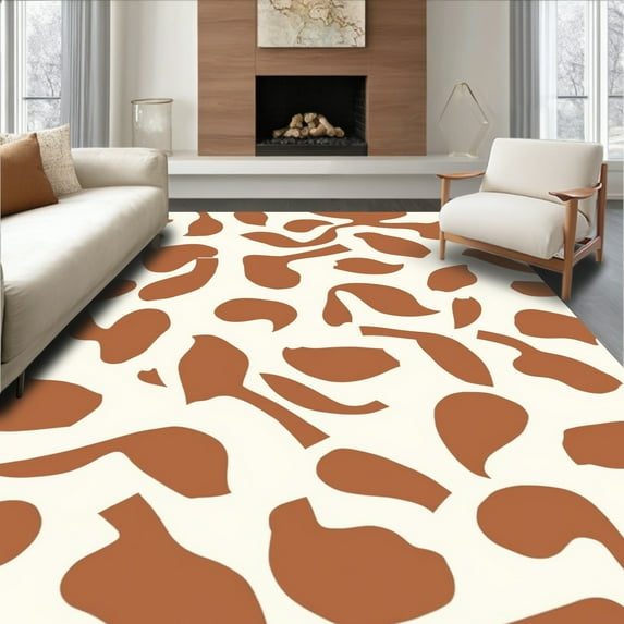 ODIKA 8'x8' Machine Washable Non-Slip Area Rug, Country Abstraction ...