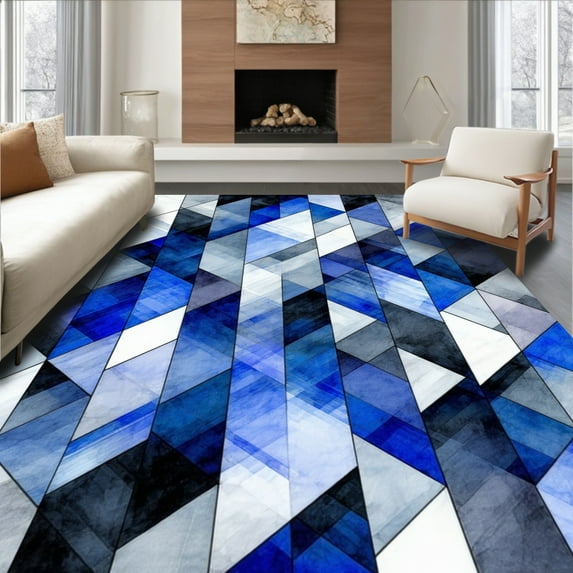 Flatwoven High Traffic Area Rug, Crystalline Prism Decorative Design ...