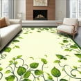 Flatwoven High Traffic Area Rug, Decorative Green Floral Throw with ...