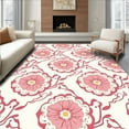 Flatwoven High Traffic Area Rug, Delicate Floral Medallion with ...