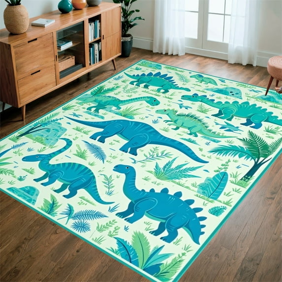 Flatwoven High Traffic Area Rug, Dinosaur Discovery Prehistoric World ...