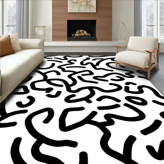 ODIKA 8'x8' Machine Washable Non-Slip Area Rug, Dynamic Interlocking ...