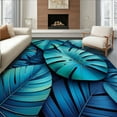 Flatwoven High Traffic Area Rug, Dynamic Tropical Leaf Matrix with ...