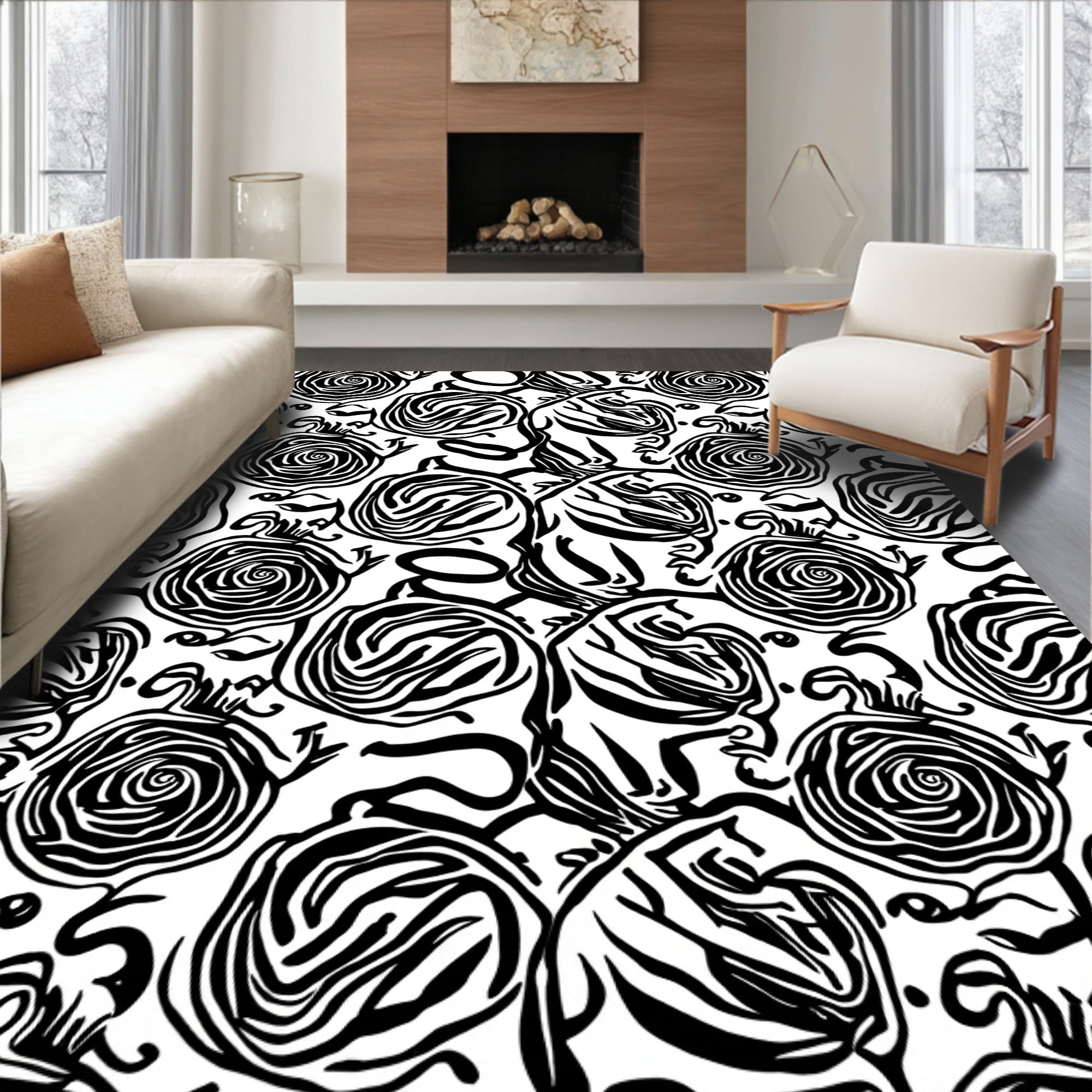 Flatwoven High Traffic Area Rug, Dynamic Zebra Stripes with ...