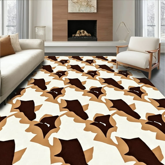 Flatwoven High Traffic Area Rug, Earth Tone Snake Skin Inspired with ...