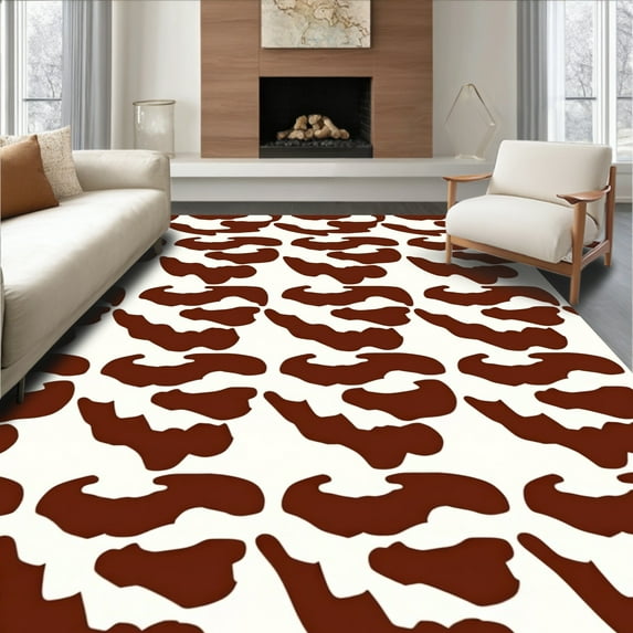 Flatwoven High Traffic Area Rug, Earth Toned Interlocking Spotted ...