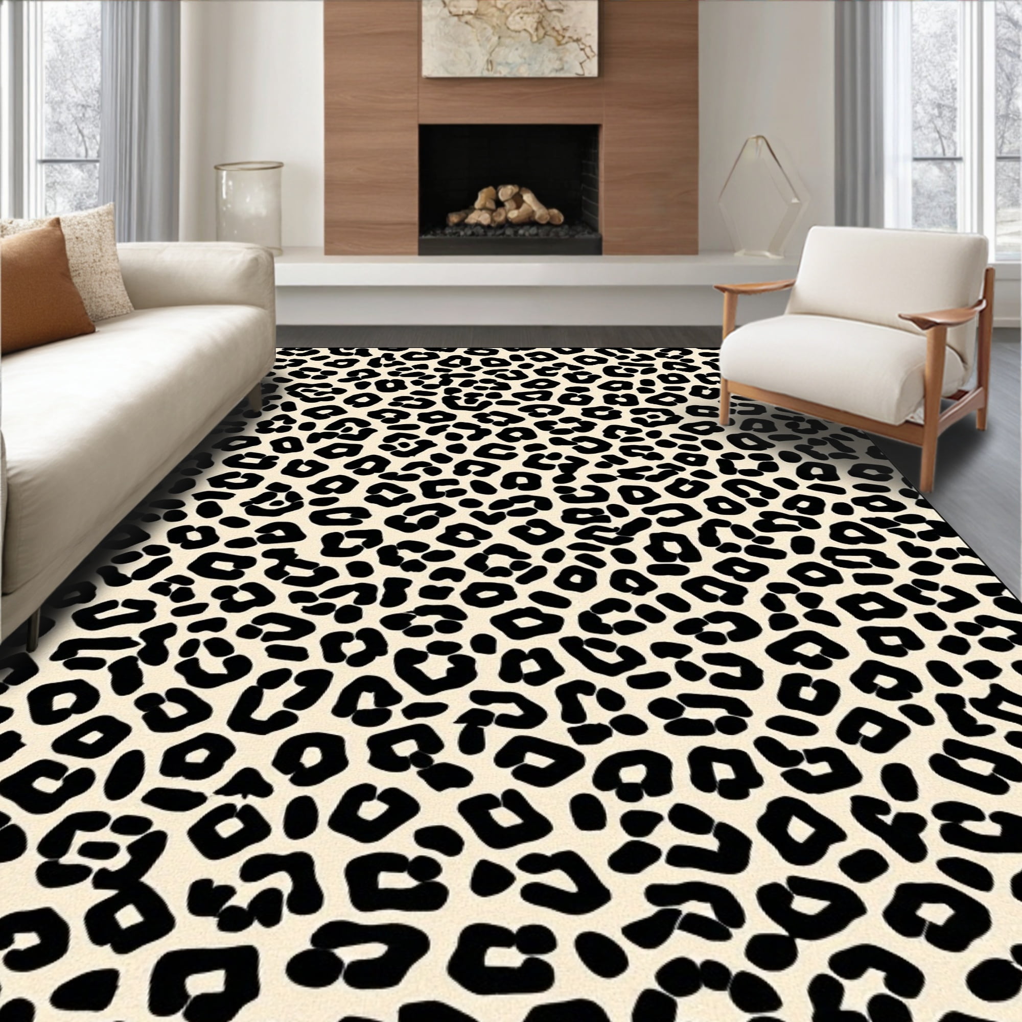 Flatwoven High Traffic Area Rug, Eclipse Abstract Spotted, Non Slip ...
