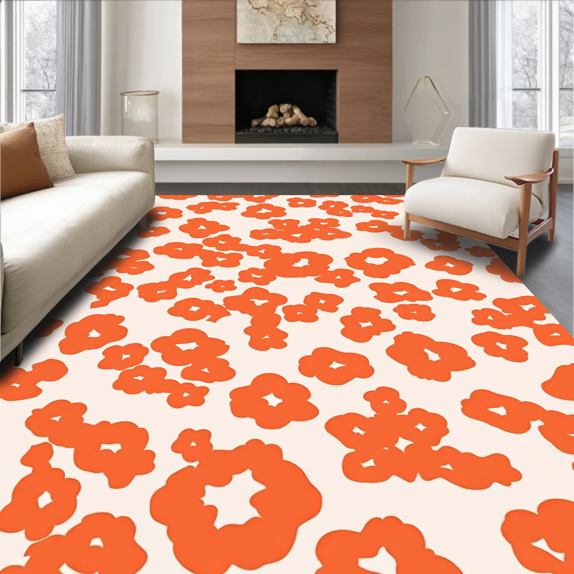Flatwoven High Traffic Area Rug, Elegant Abstract Animal Print with ...