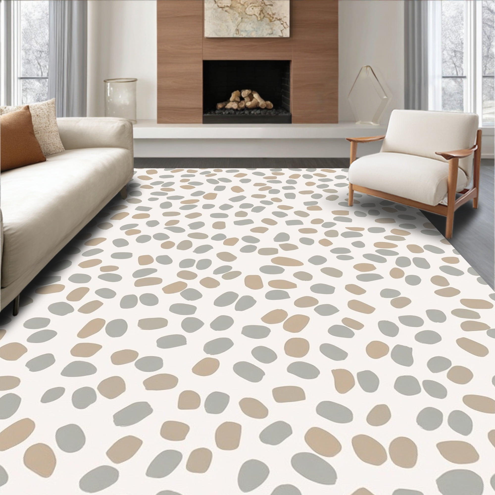 Flatwoven High Traffic Area Rug, Elegant Animal Print Motif Featuring ...