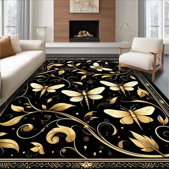 Flatwoven High Traffic Area Rug, Elegant Bug Inspired Design with ...