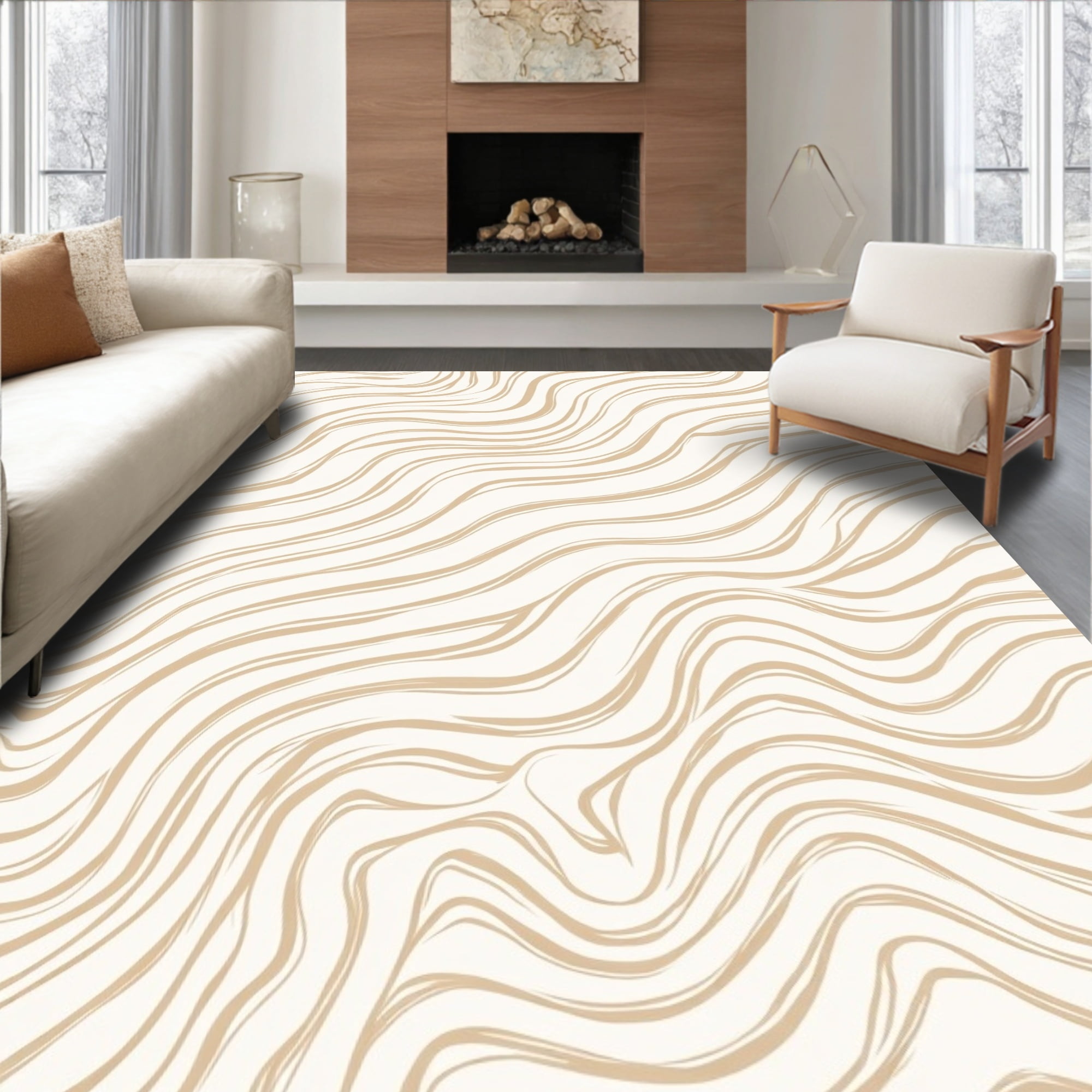 Flatwoven High Traffic Area Rug, Elegant Contour Weave with Sculpted ...