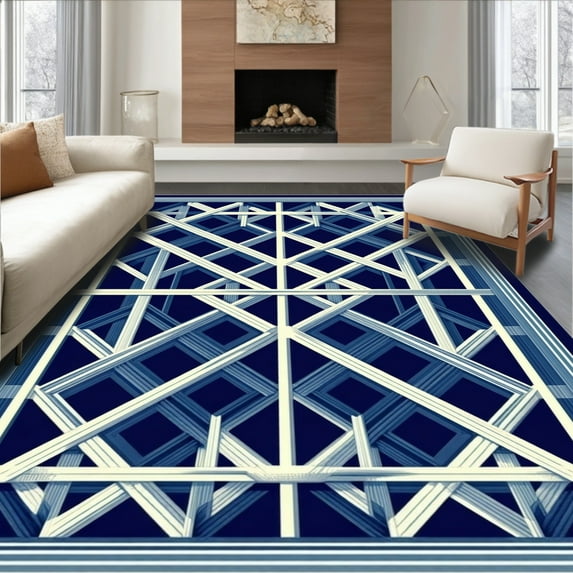 Flatwoven High Traffic Area Rug, Elegant Lattice Network Runner With ...