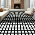 Flatwoven High Traffic Area Rug, Elegant Monochrome Checkerboard ...