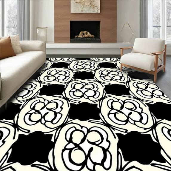 Flatwoven High Traffic Area Rug, Ethereal Spotted Patterned Floor ...