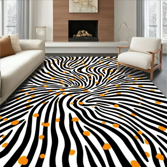 Flatwoven High Traffic Area Rug, Exotic Jungle Print with Layered Tiger ...