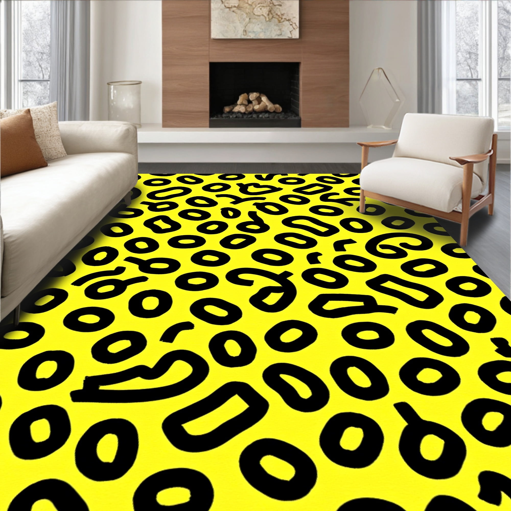 Flatwoven High Traffic Area Rug, Exotic Leopard Spot Decorative Throw ...