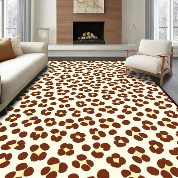 Flatwoven High Traffic Area Rug, Exotic Spotted Wild Safari Collection ...