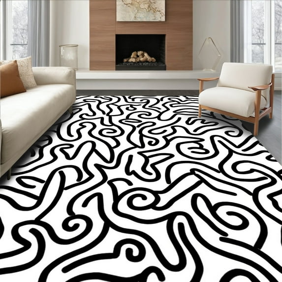 Flatwoven High Traffic Area Rug, Exotic Wild Pathways Motif with ...