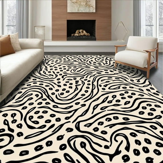 Flatwoven High Traffic Area Rug, Exotic Wild Spotted Decorative ...