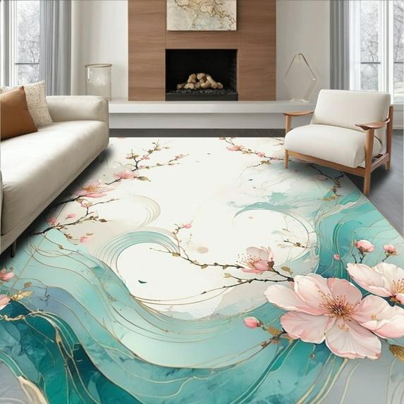 Flatwoven High Traffic Area Rug, Expansive Marble Nouveau Wedding ...