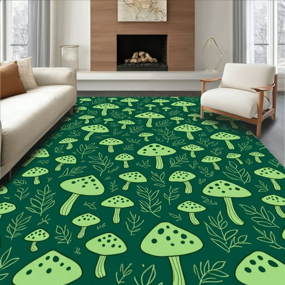 Flatwoven High Traffic Area Rug, Fairytale Toadstool Arrangement With ...