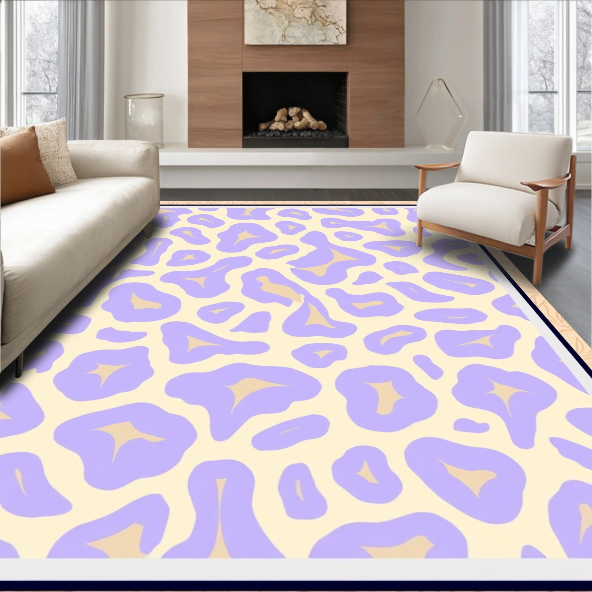 Flatwoven High Traffic Area Rug, Feline Flair Modern Spotted Design ...