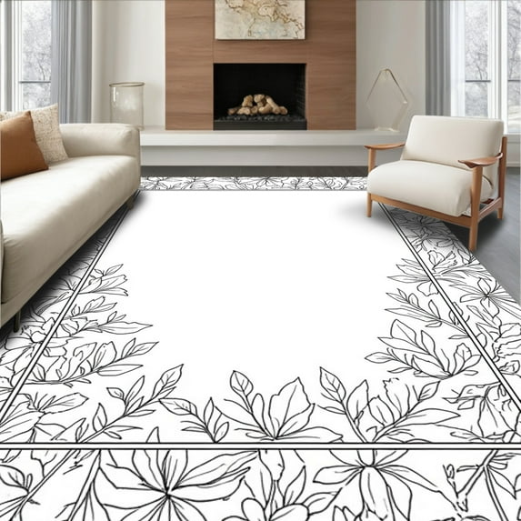 Flatwoven High Traffic Area Rug, Floral Reverie Botanical Dreamscape ...