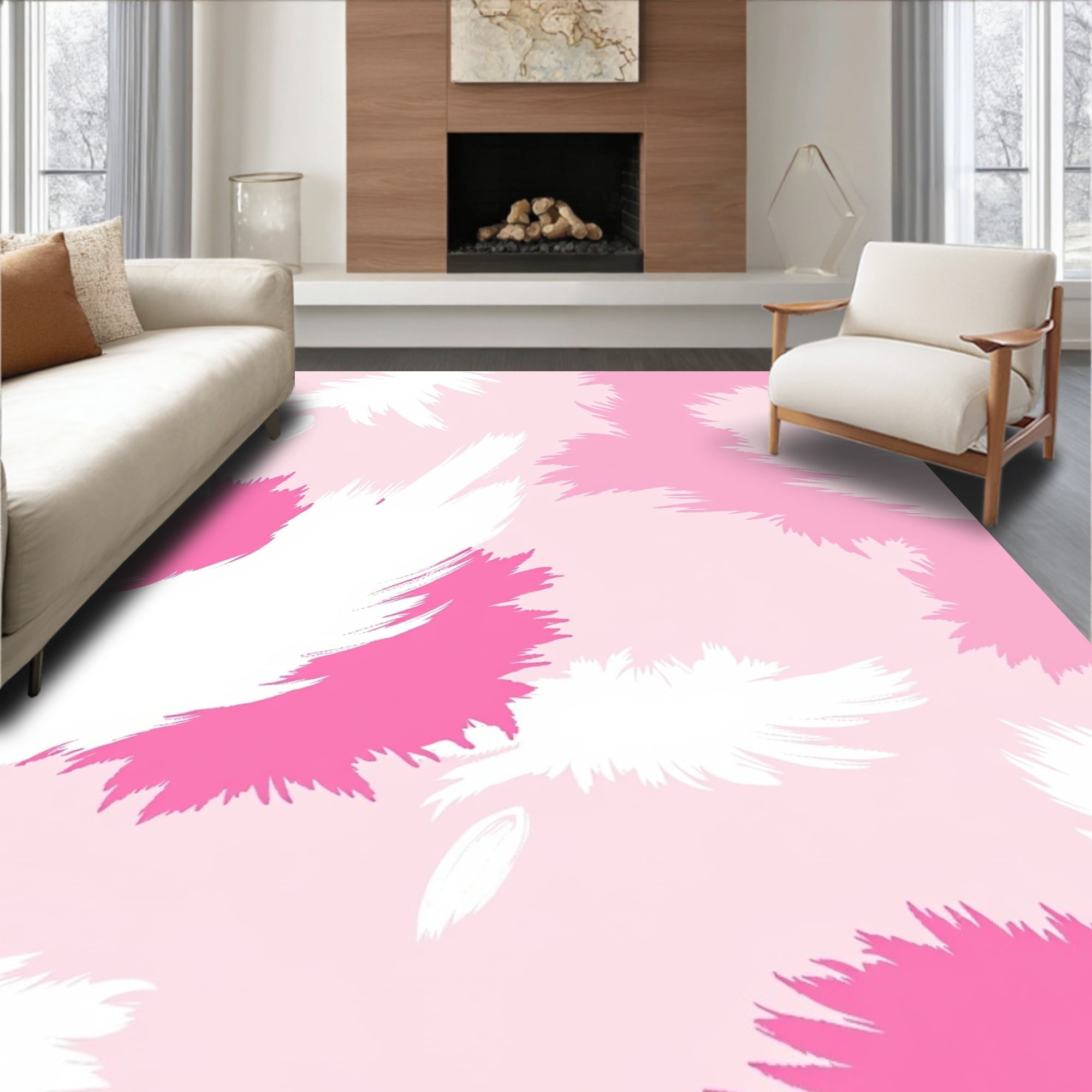 Flatwoven High Traffic Area Rug, Fluid Contemporary Strokes with ...