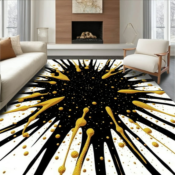 Flatwoven High Traffic Area Rug, Fluid Ink Splash Modern Artistic ...