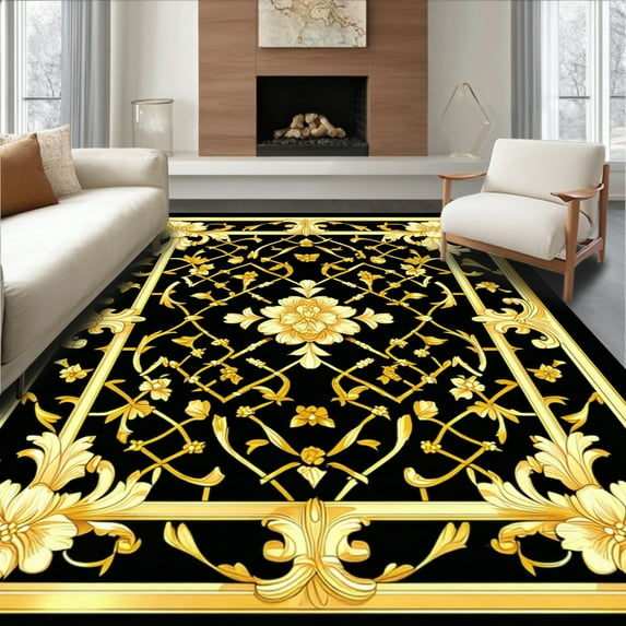 ODIKA 6'x9' Machine Washable Non-Slip Area Rug, French Provincial ...