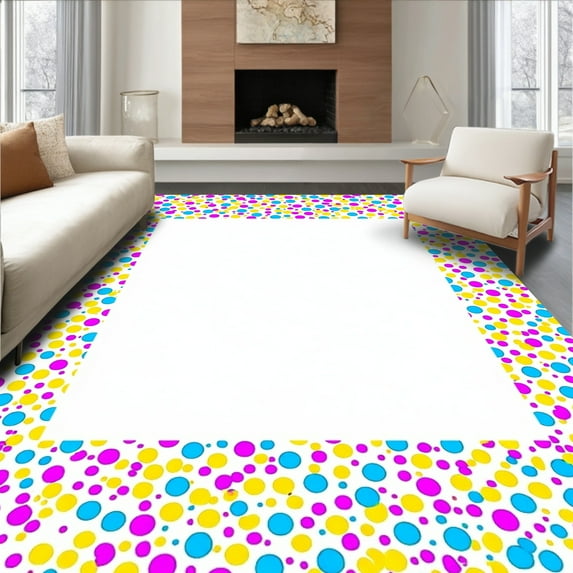 Flatwoven High Traffic Area Rug, Fun Polka Dot Children s Play Area ...